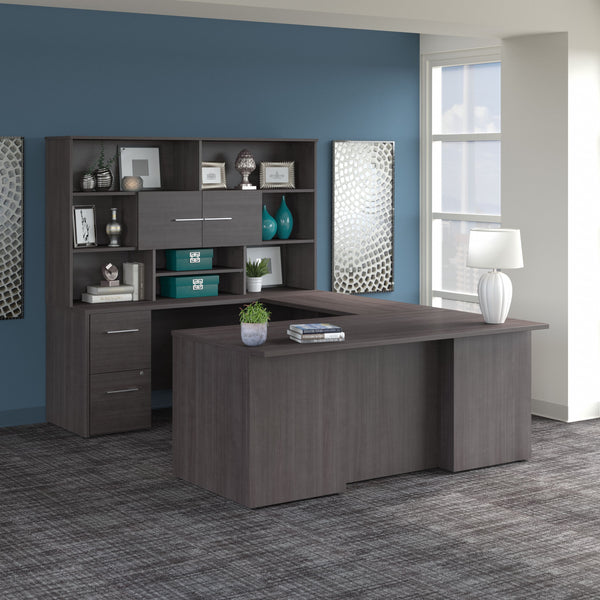U Shaped Office Desk With Hutch