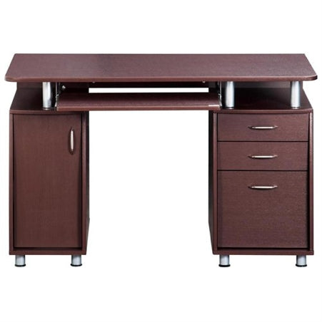 Techni Mobili Modern Double Pedestal Desk with CPU Cabinet