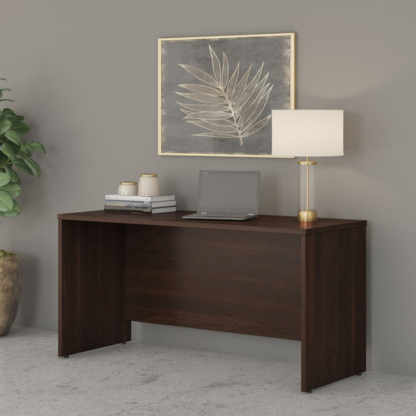 60" Modern Office Desk with Privacy Panel in Black Walnut - OfficeDesk.com