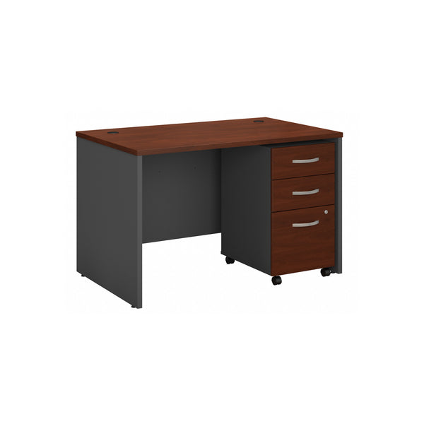 Hansen Cherry 48" Office Desk with Mobile Pedestal - OfficeDesk.com