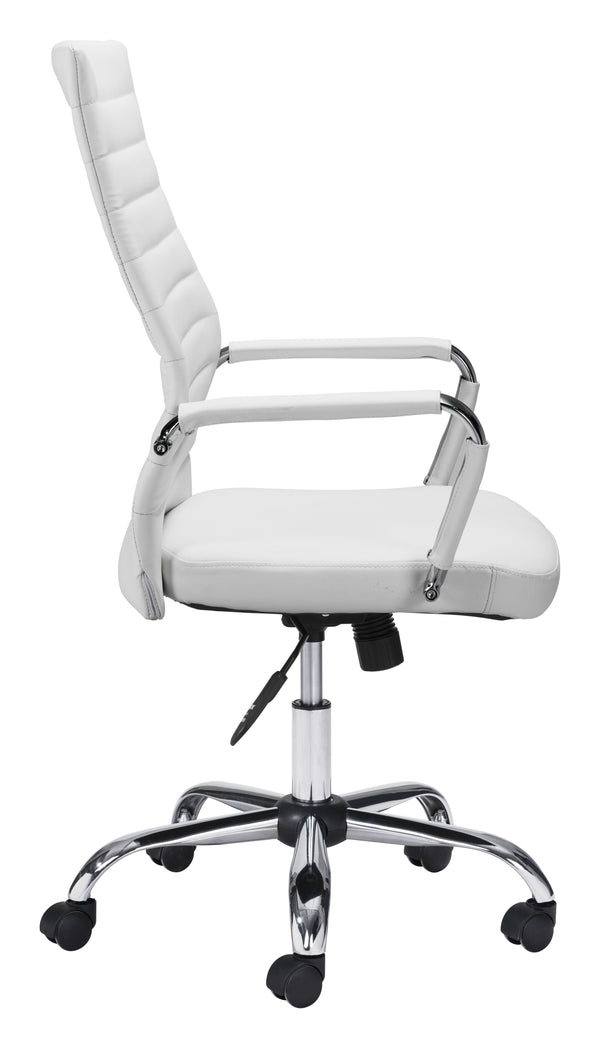 Office Desk | Classic White High Back Office Chair on Chrome Base ...