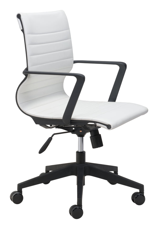 Office Desk | Modern White Office Chair with Elegant Contrasting Black ...