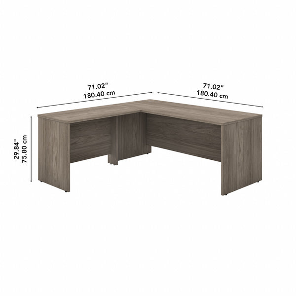 Modern Hickory 72"x 72" Premium L-Shaped Modern Office Desk ...