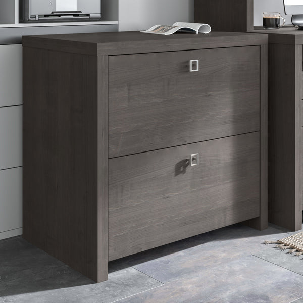 32" Modern Lateral File Cabinet in Charcoal Maple - OfficeDesk.com