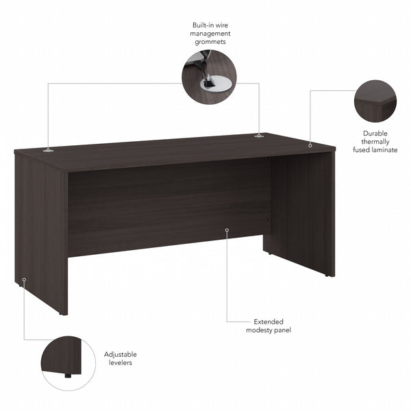 66" Modern Office Desk with Privacy Panel in Storm Gray - OfficeDesk.com