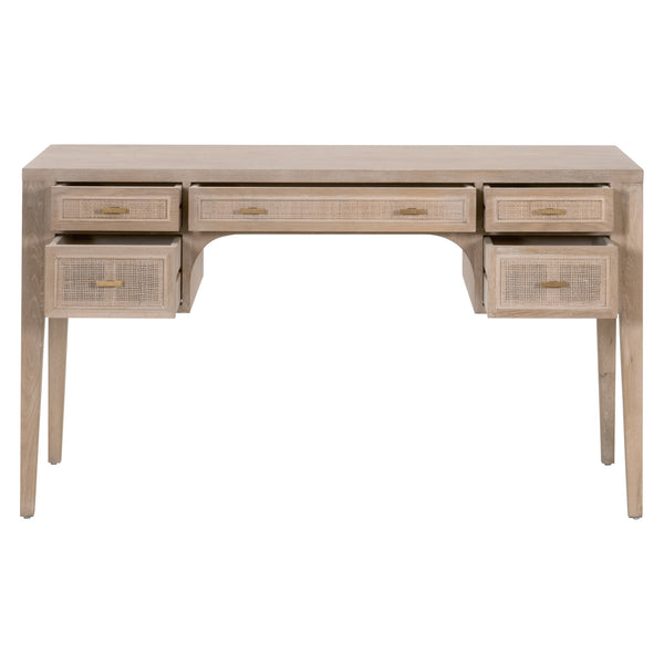Office Desk | Cane Inlay Bohemian 55" Office Desk - OfficeDesk.com
