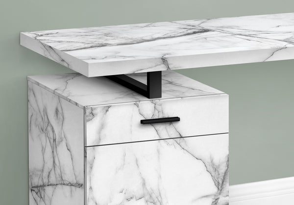 Office Desk | 47" Marbled Floating Desktop Workstation with Storage ...