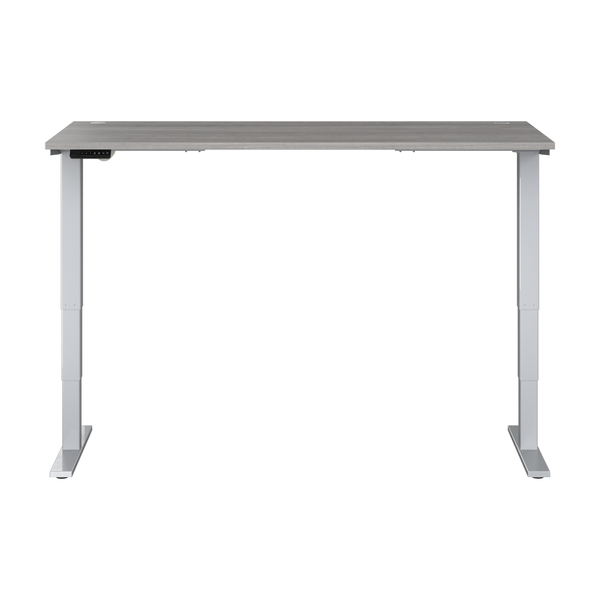 72" Large Modern Standing Office Desk in Platinum Gray with Metallic B ...