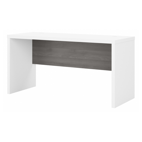60" Modern Narrow Office Desk in Pure White and Modern Gray ...