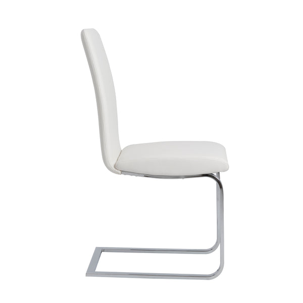 Sophisticated White Leatherette Guest or Conference Chair (Set of 2 ...