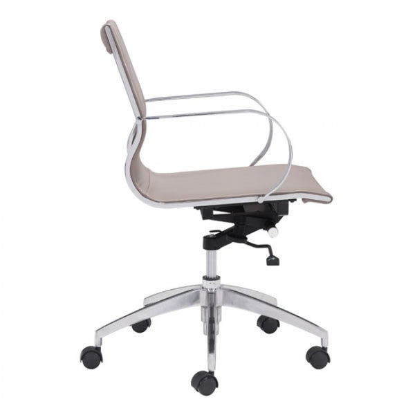 Taupe Office Chair with Low Back by Zuo - OfficeDesk.com