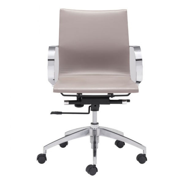 Taupe Office Chair with Low Back by Zuo - OfficeDesk.com