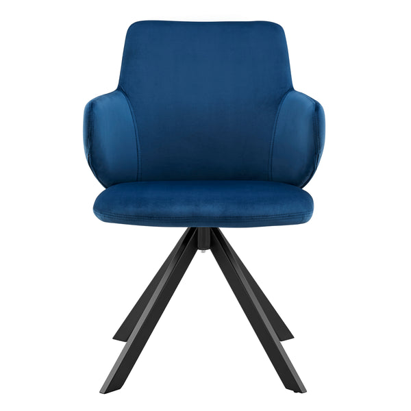 Blue Velvet Swiveling Conference Chair by Euro Style - OfficeDesk.com