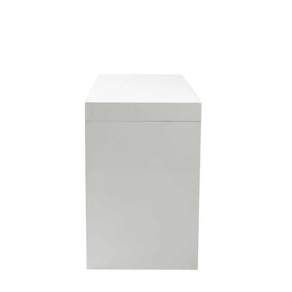 47" White Lacquer Office Desk with Two Drawers by Euro Style ...