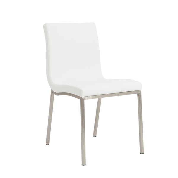 White Leatherette Armless Chairs by Euro Style - OfficeDesk.com