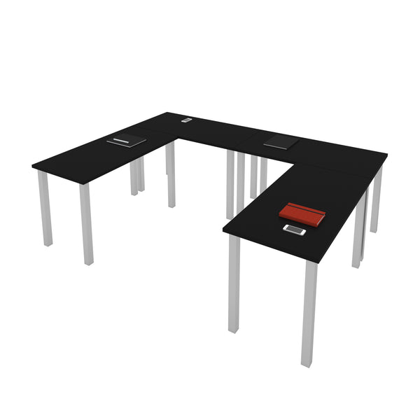 4-Set of 48" Modular Desks in Black by Bestar - OfficeDesk.com