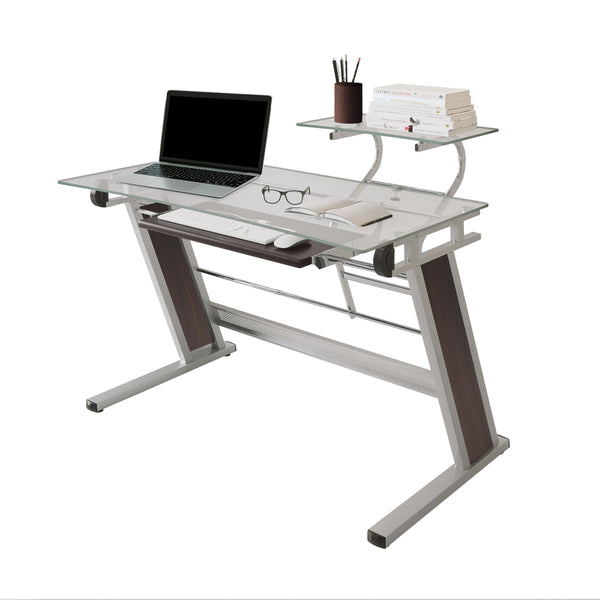43" Cantilevered Glass-top Desk by Techni Mobili - OfficeDesk.com