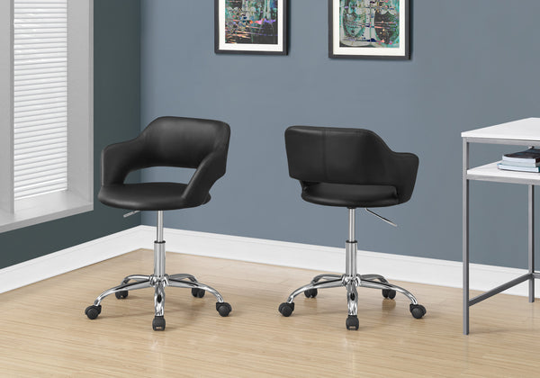 Low Keyhole Back Office Chair in Black by Monarch - OfficeDesk.com