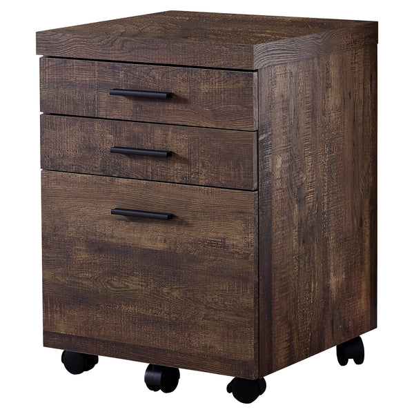Rolling Cabinet in Reclaimed Brown Wood by Monarch - OfficeDesk.com