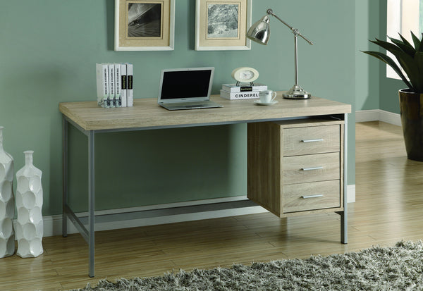 60" Wood Finish Desk with Drawers by Monarch - OfficeDesk.com