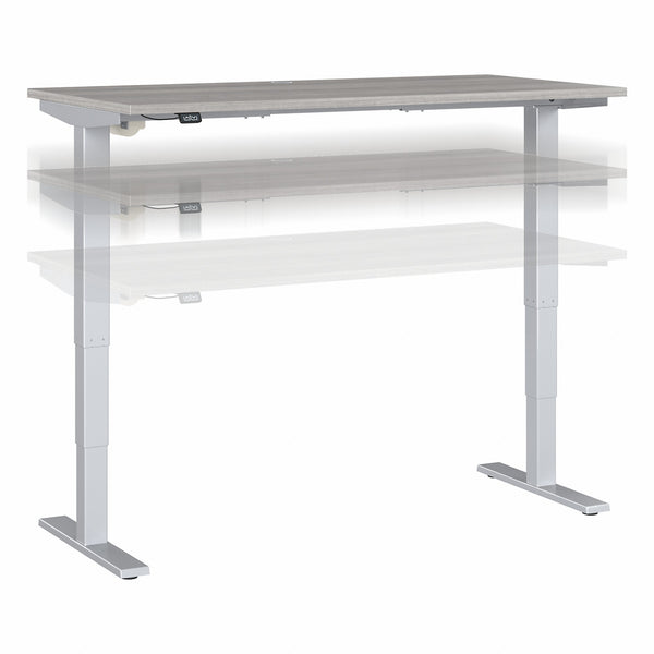 60" Platinum Broad Adjustable Standing Desk by BBF - OfficeDesk.com