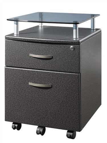 Mobile Laptop Workstation with Storage in Graphite - OfficeDesk.com