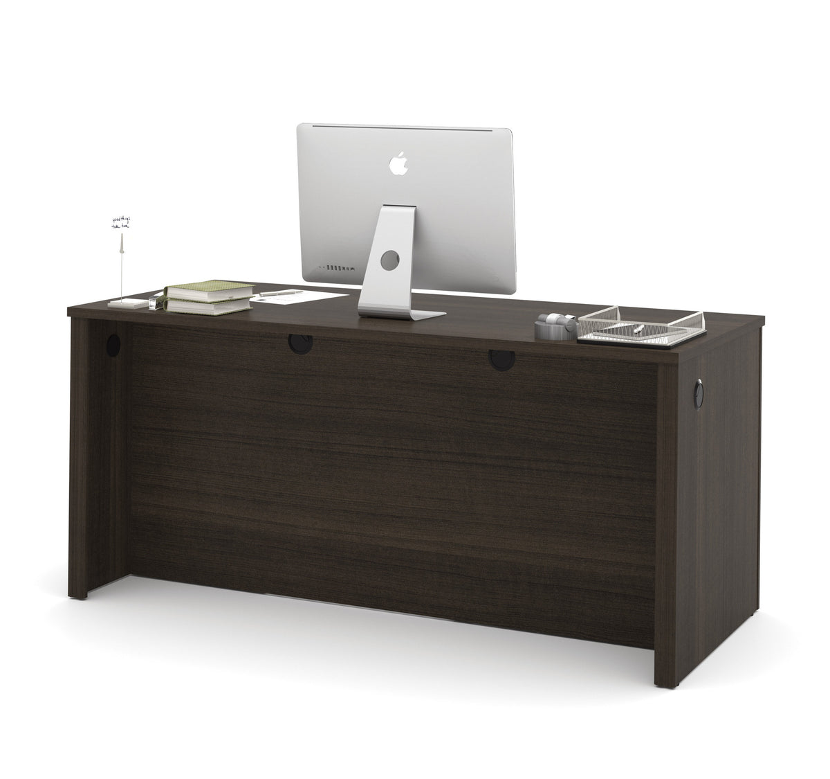 66" Double Pedestal Dark Chocolate Desk by Bestar - OfficeDesk.com