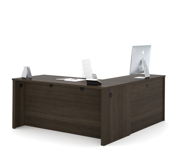 76" x 66" Modern Dark Chocolate L-shaped Desk by Bestar - OfficeDesk.com