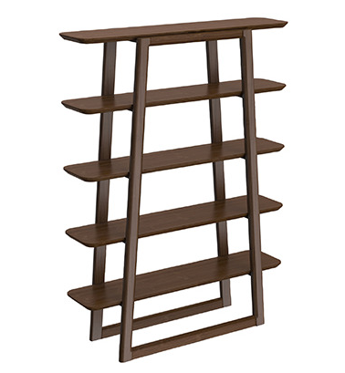 Solid Bamboo Bookshelf in Black Walnut Finish - OfficeDesk.com