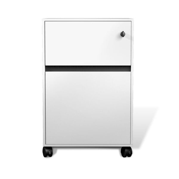 17" White Locking Mobile File by Unique - OfficeDesk.com